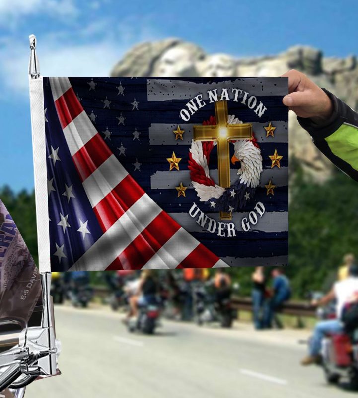 Jesus Cross Motorcycle Flag One Nation Under GodTeexim